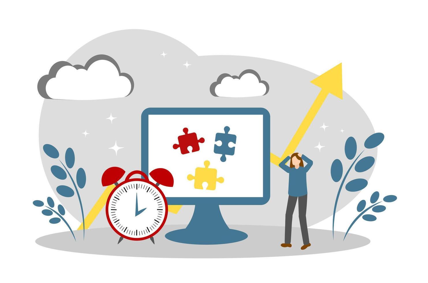 Solving complex problems and puzzles. Brainstorming. 52331548 Vector ...