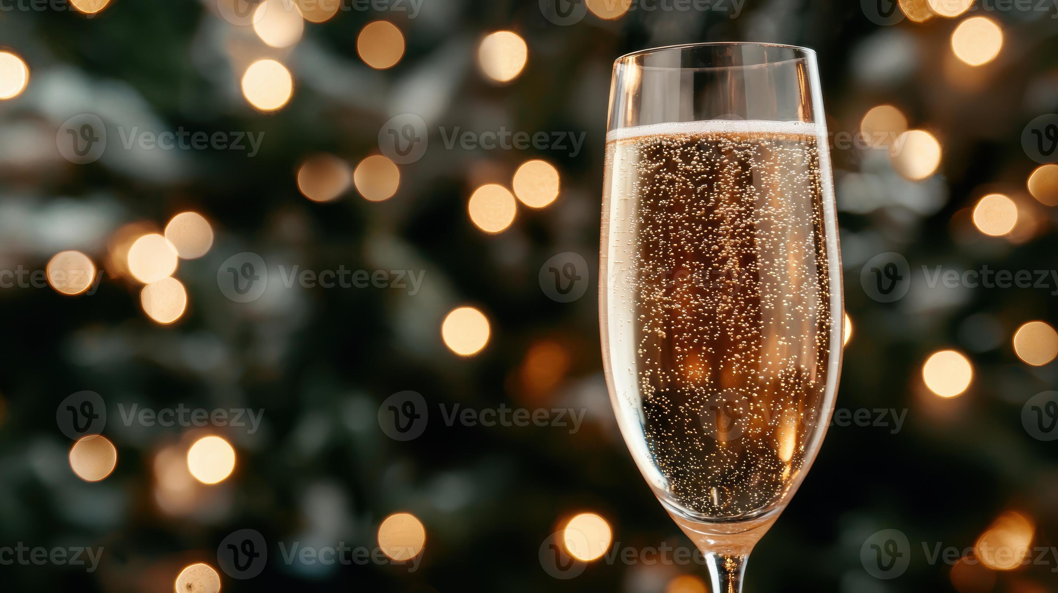 sparkling champagne glass with festive lights 52336197 Stock Photo at Vecteezy