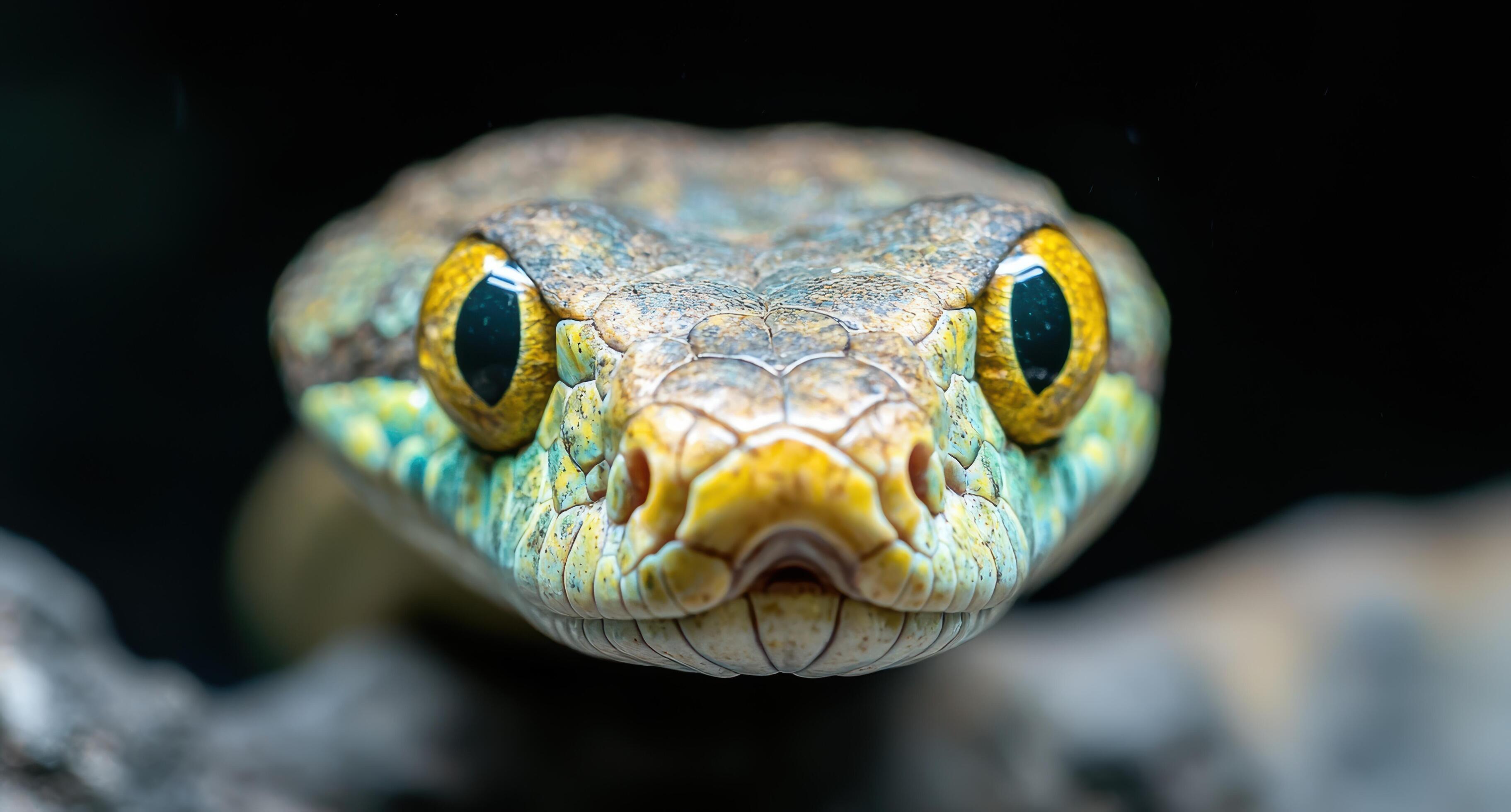 Close up of a colorful snakes face 52339525 Stock Photo at Vecteezy