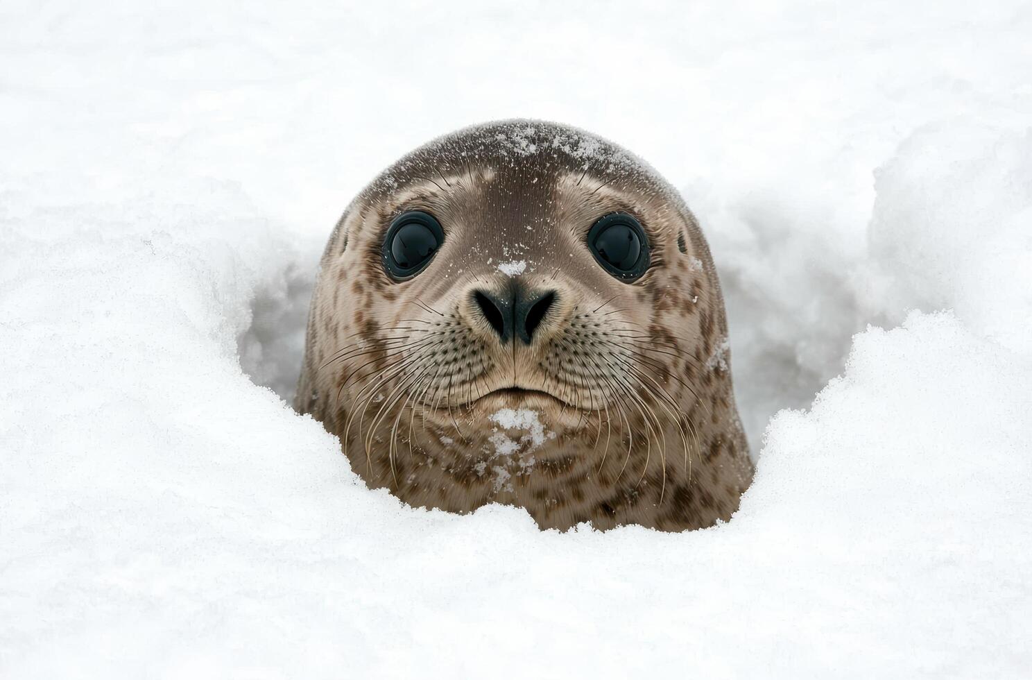 Adorable seal pup in the snow 52340939 Stock Photo at Vecteezy