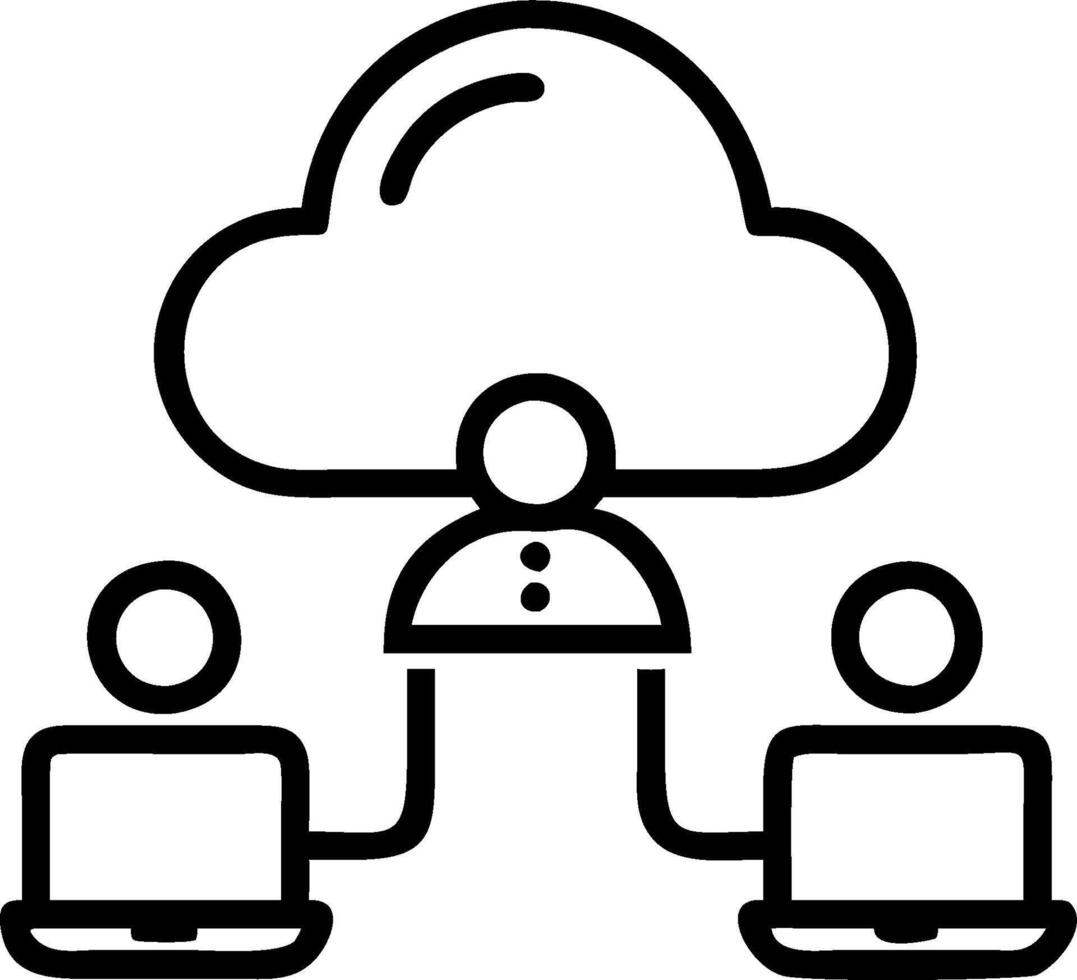 3d Plain Modern Office With Cloud Computing Collaboration Copy Space Concept As Simple Plain