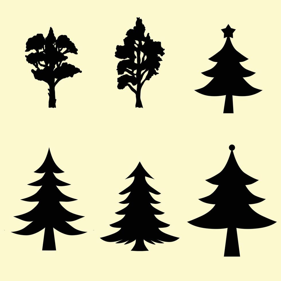 christmas trees silhouettes set 52351722 Vector Art at Vecteezy