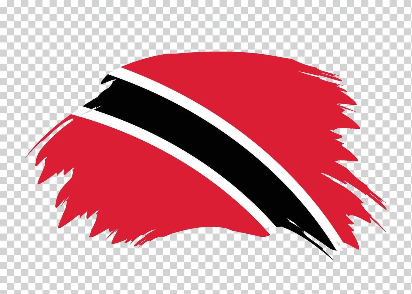 Flag of Trinidad and Tobago with distressed paint stroke brush effect on isolated background ...