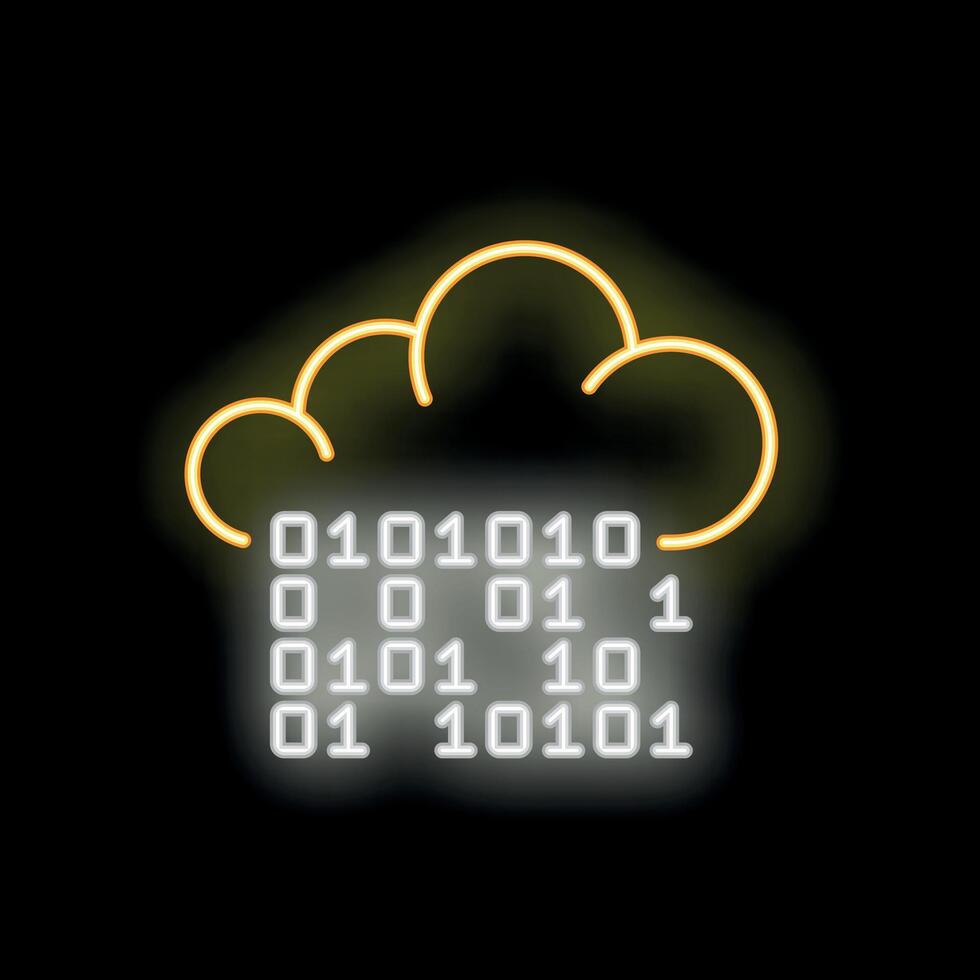 Neon Cloud Computing With Binary Code Illustrating Cloud Storage 52371597 Vector Art At Vecteezy