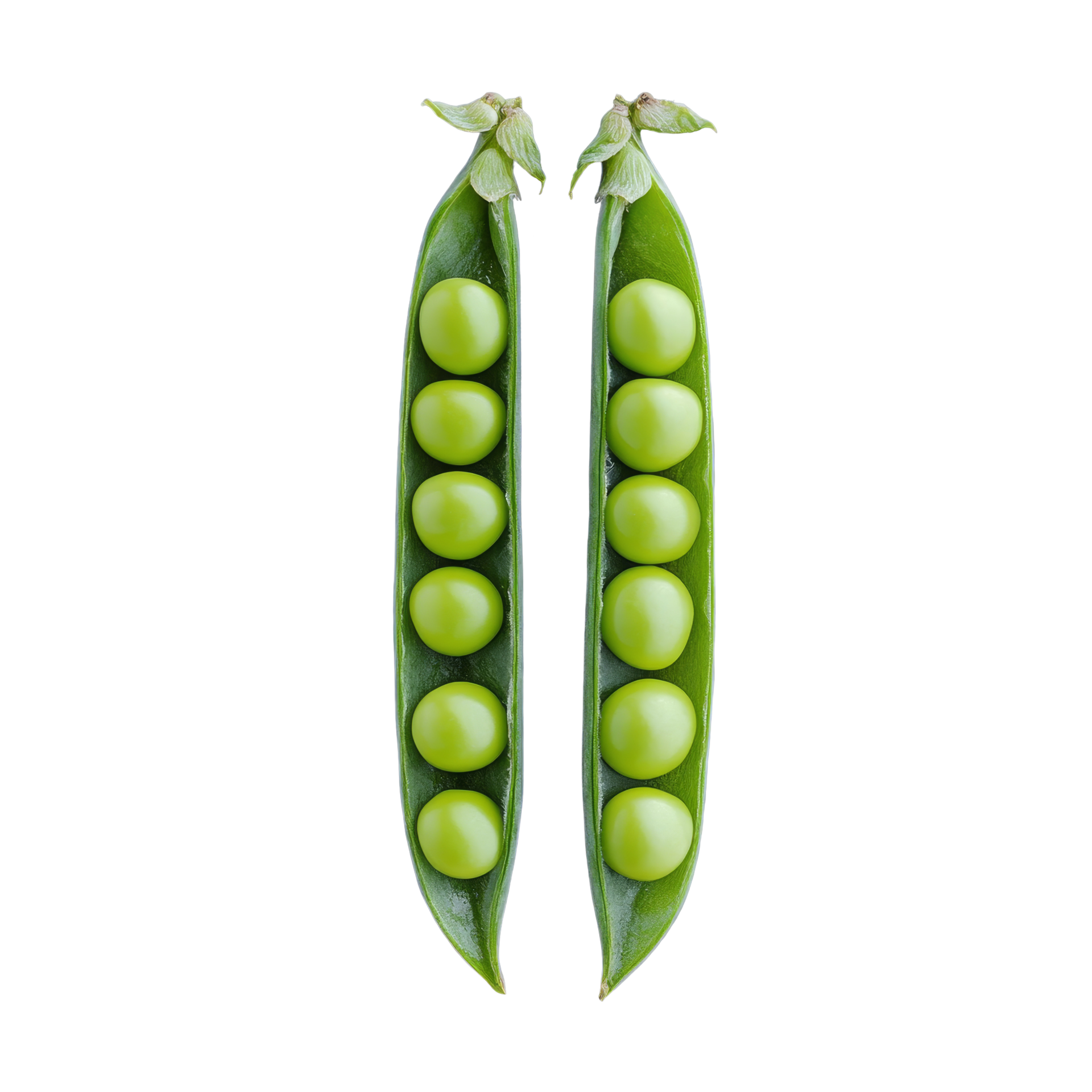 Fresh green peas in their pods isolated on a neutral background for ...