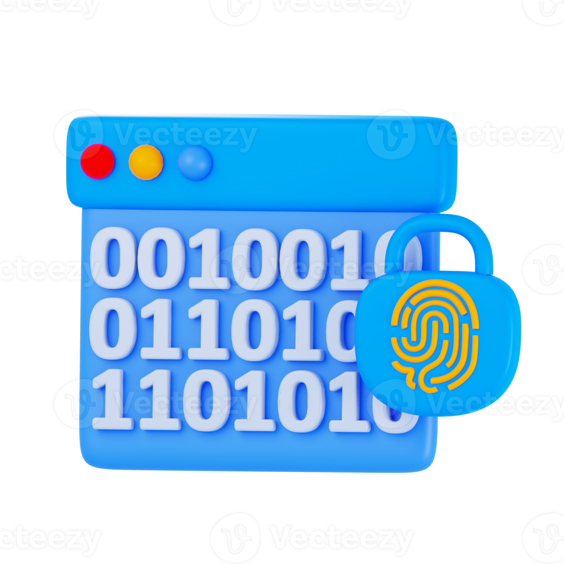 3D Data Encryption Isolated Icon Illustration 52420474 PNG
