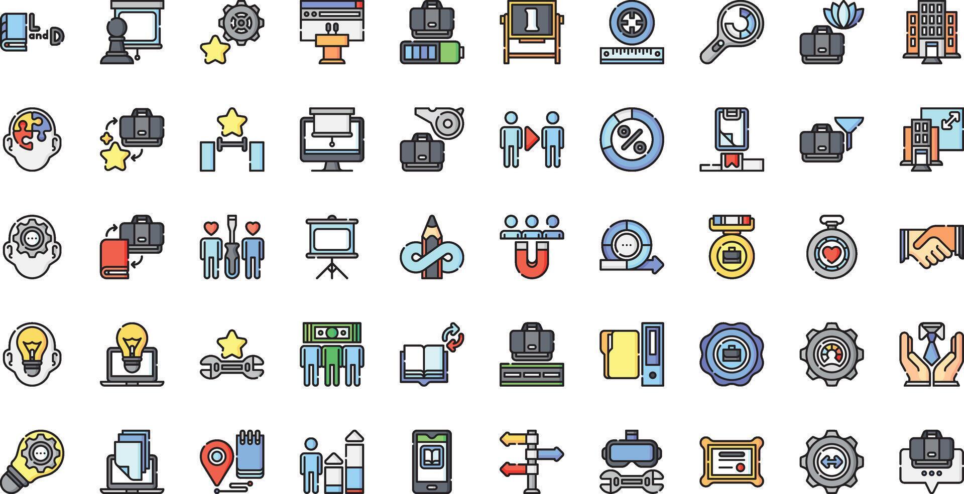 Learning and development icons High-Quality Icons Collection with ...