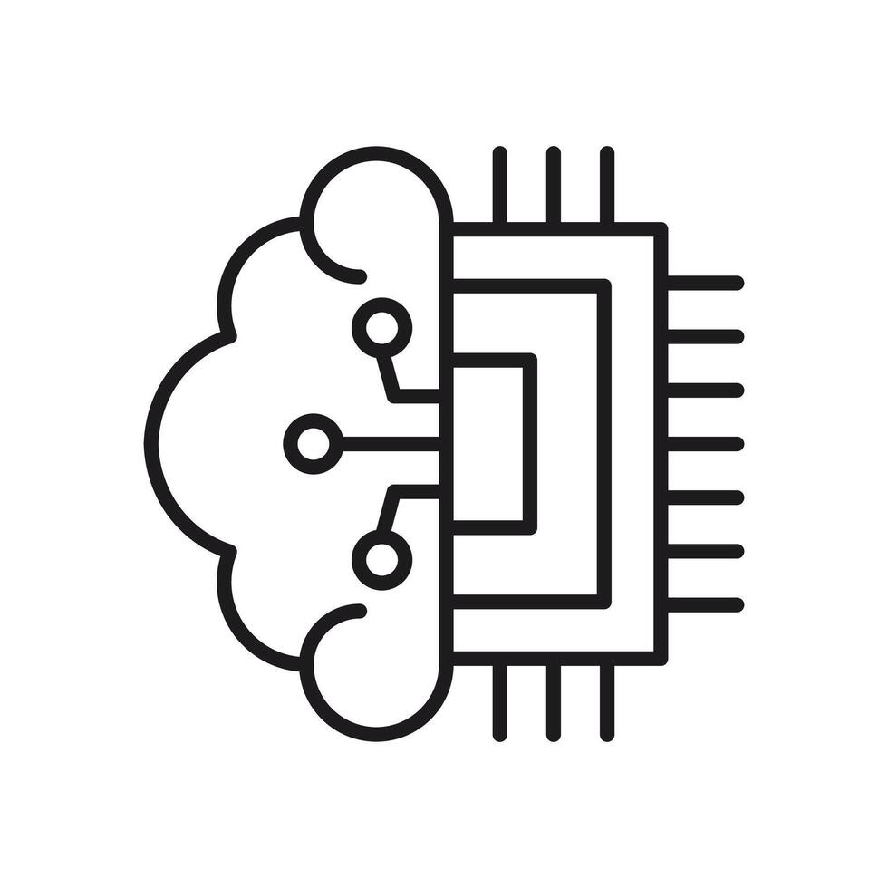 icon Cloud computing, data processing, and artificial intelligence concept. Suitable for ...