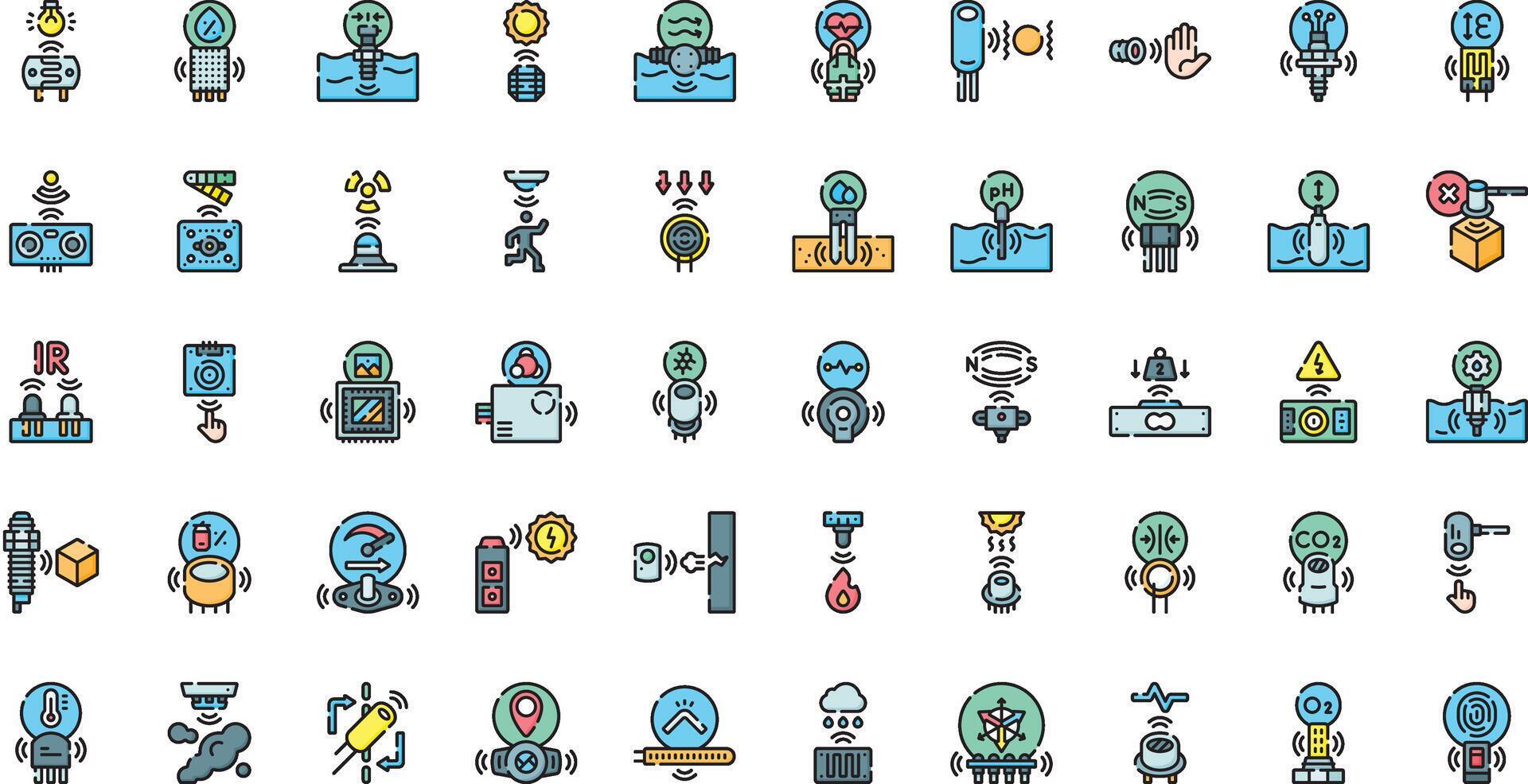 Sensors icons .. High-Quality Icons Collection with Editable Stroke ...