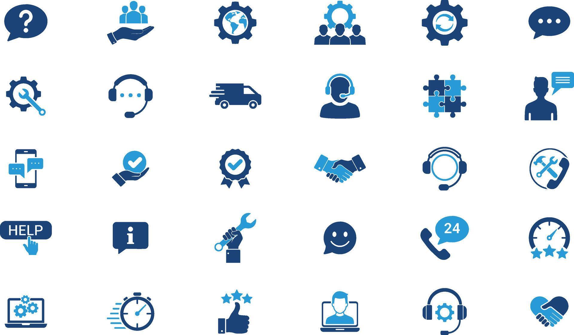 A Set Of 30 Customer Service Icon Sets Support Helpdesk And Solutions Including Support
