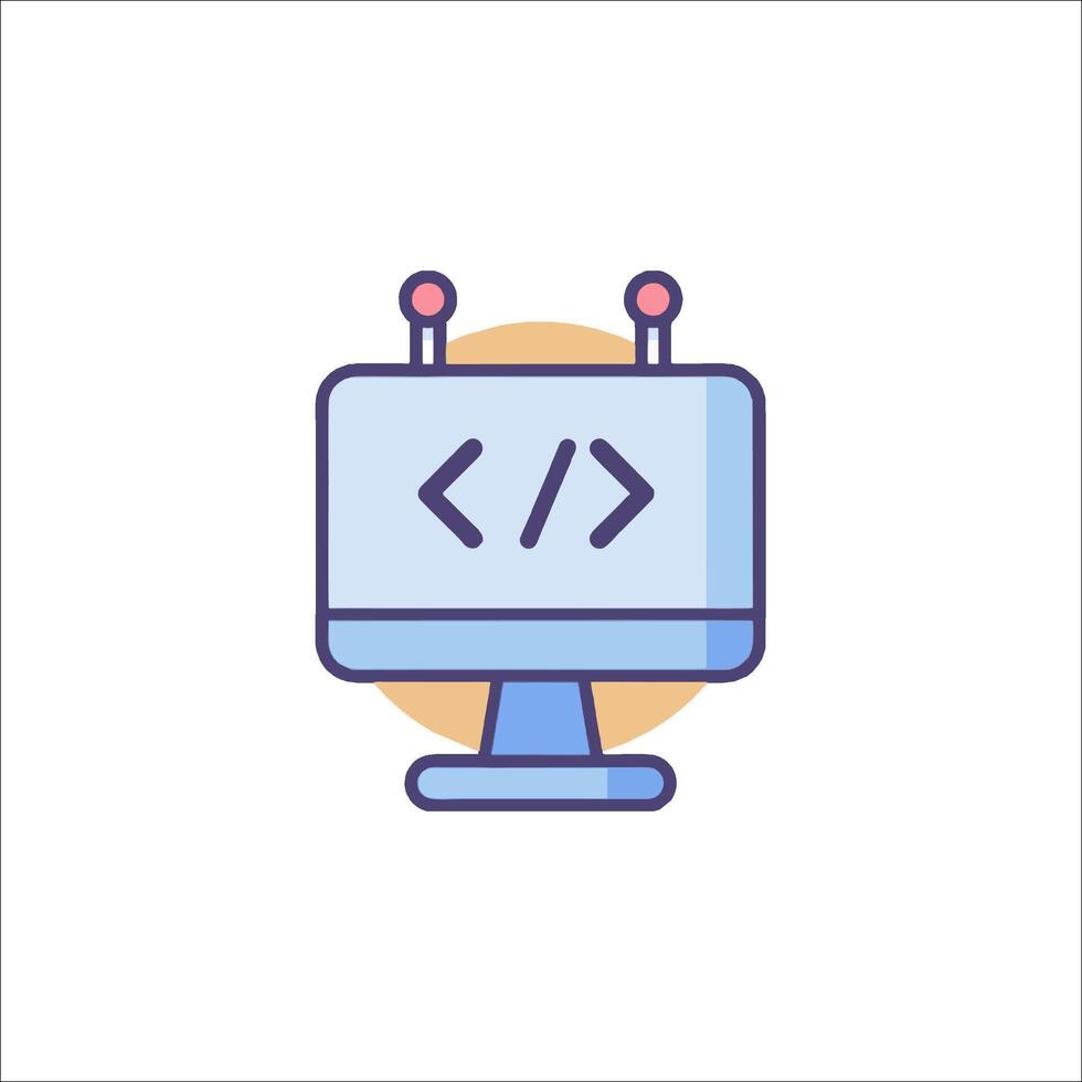 A computer monitor with code written on it 52436103 Vector Art at Vecteezy