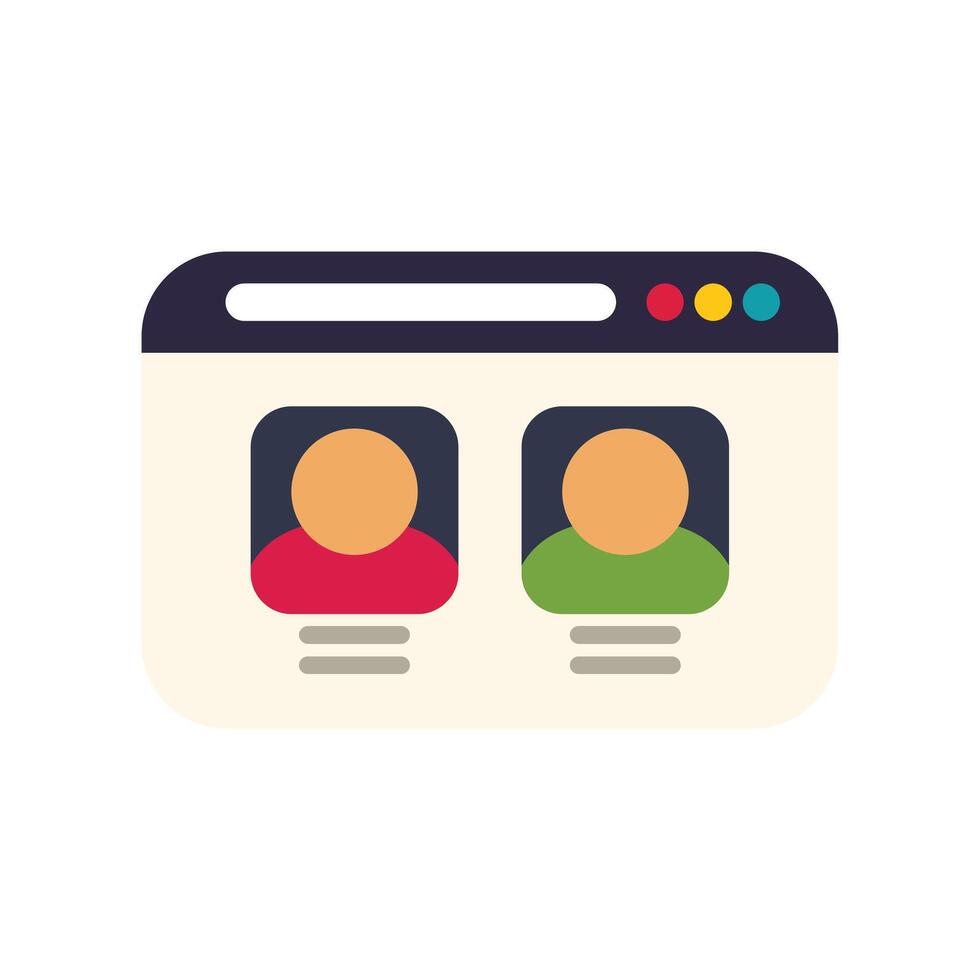 Website showing user interface with profiles of two people 52437961 ...