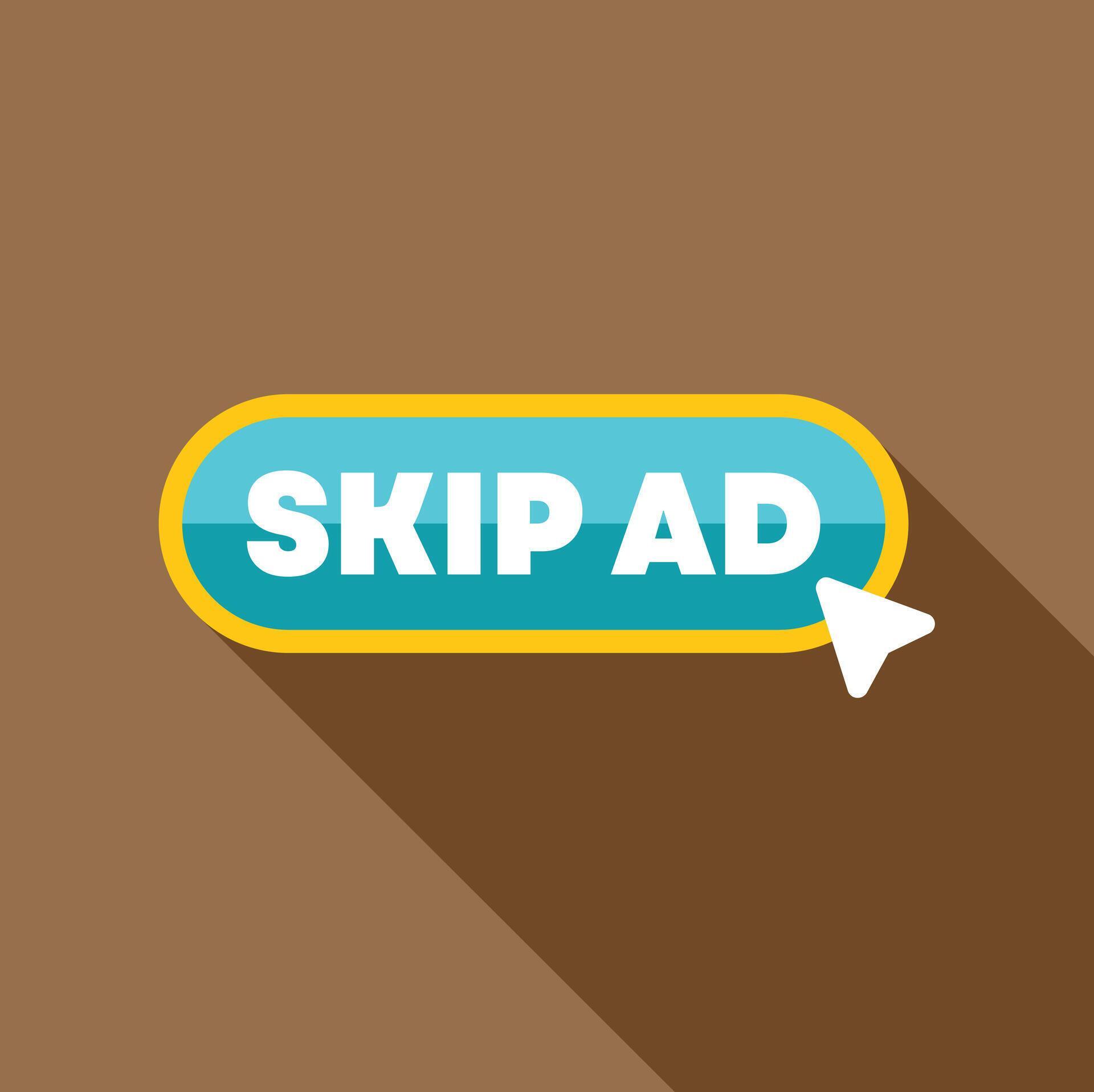 Mouse cursor clicking skip ad button, avoiding online advertisement 52439117 Vector Art at Vecteezy