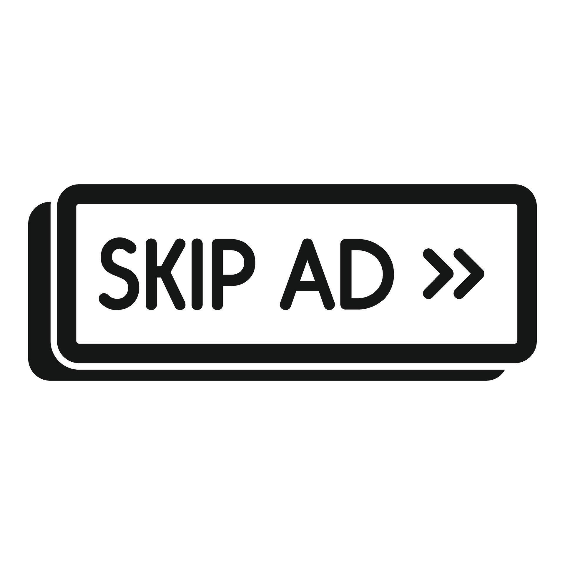 Skip ad button showing online advertisement avoidance 52439126 Vector Art at Vecteezy