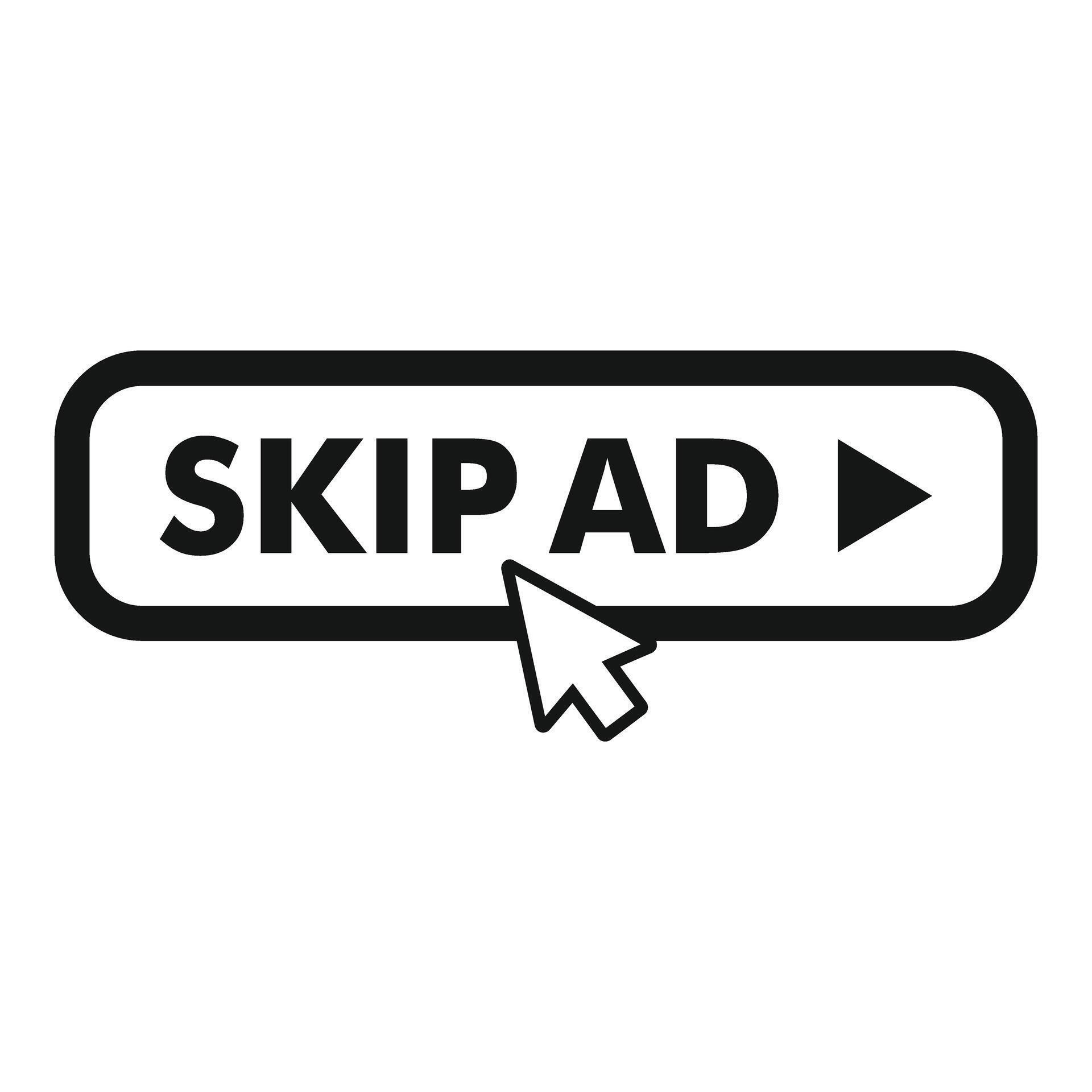 Mouse cursor clicking skip ad button, 52439130 Vector Art at Vecteezy