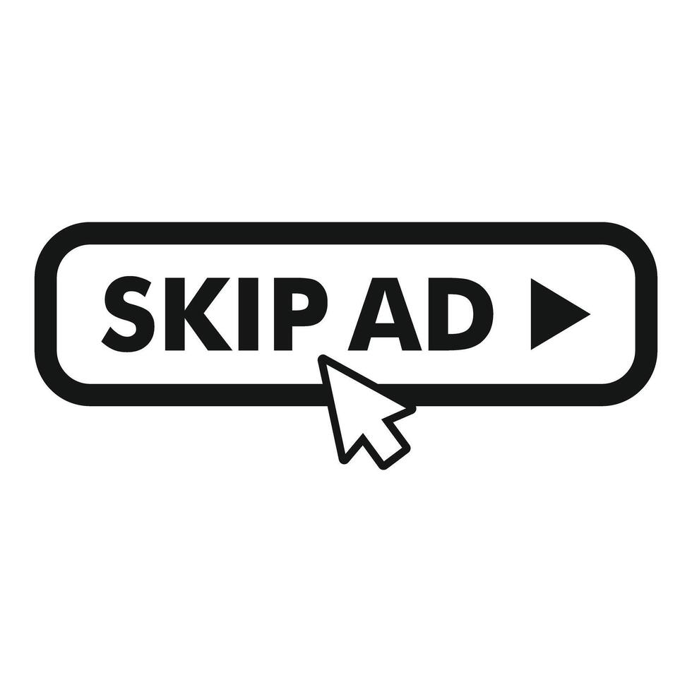 Mouse cursor clicking skip ad button, 52439130 Vector Art at Vecteezy