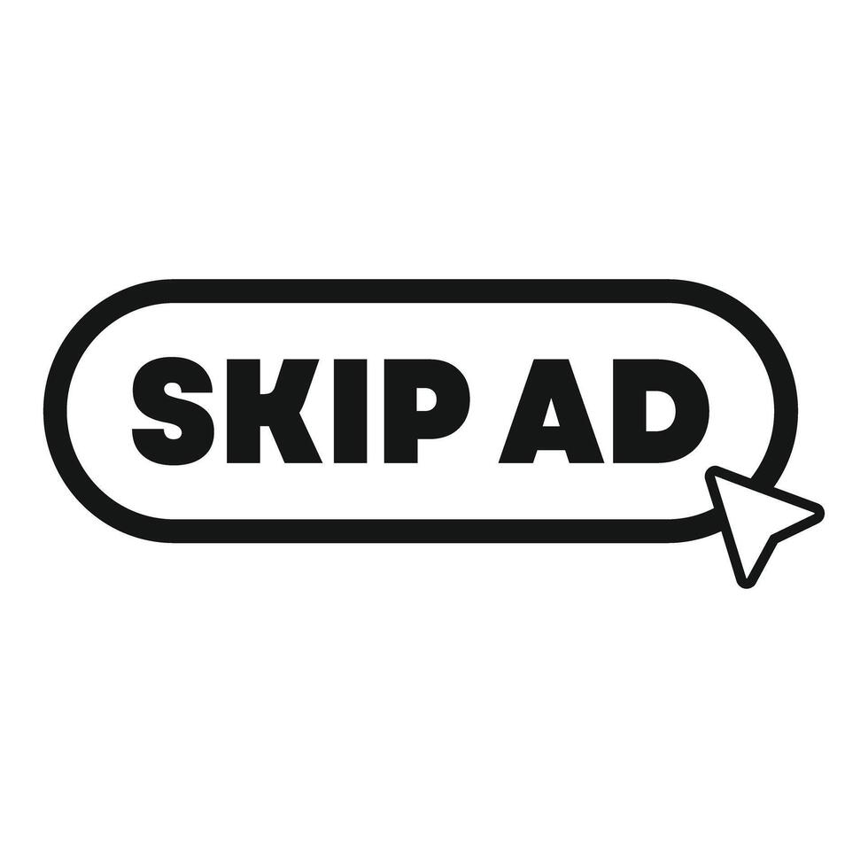 Skip ad button with mouse cursor pointing on website 52439139 Vector Art at Vecteezy