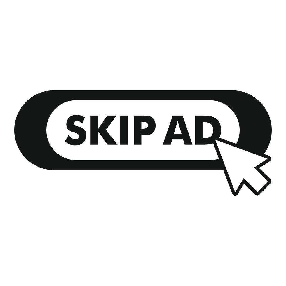 Mouse cursor clicking skip ad button, avoiding online advertising 52439140 Vector Art at Vecteezy