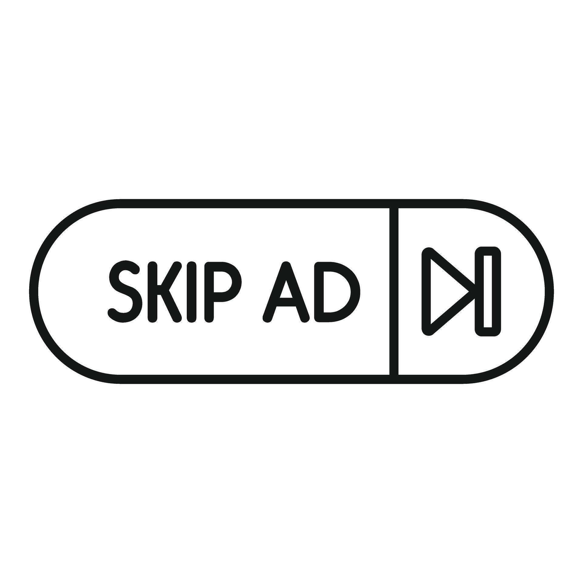 Skip ad button showing user is skipping advertisement 52439142 Vector Art at Vecteezy