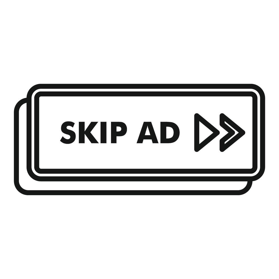Skip ad button showing a rectangular outline with arrows pointing to the right 52439152 Vector ...