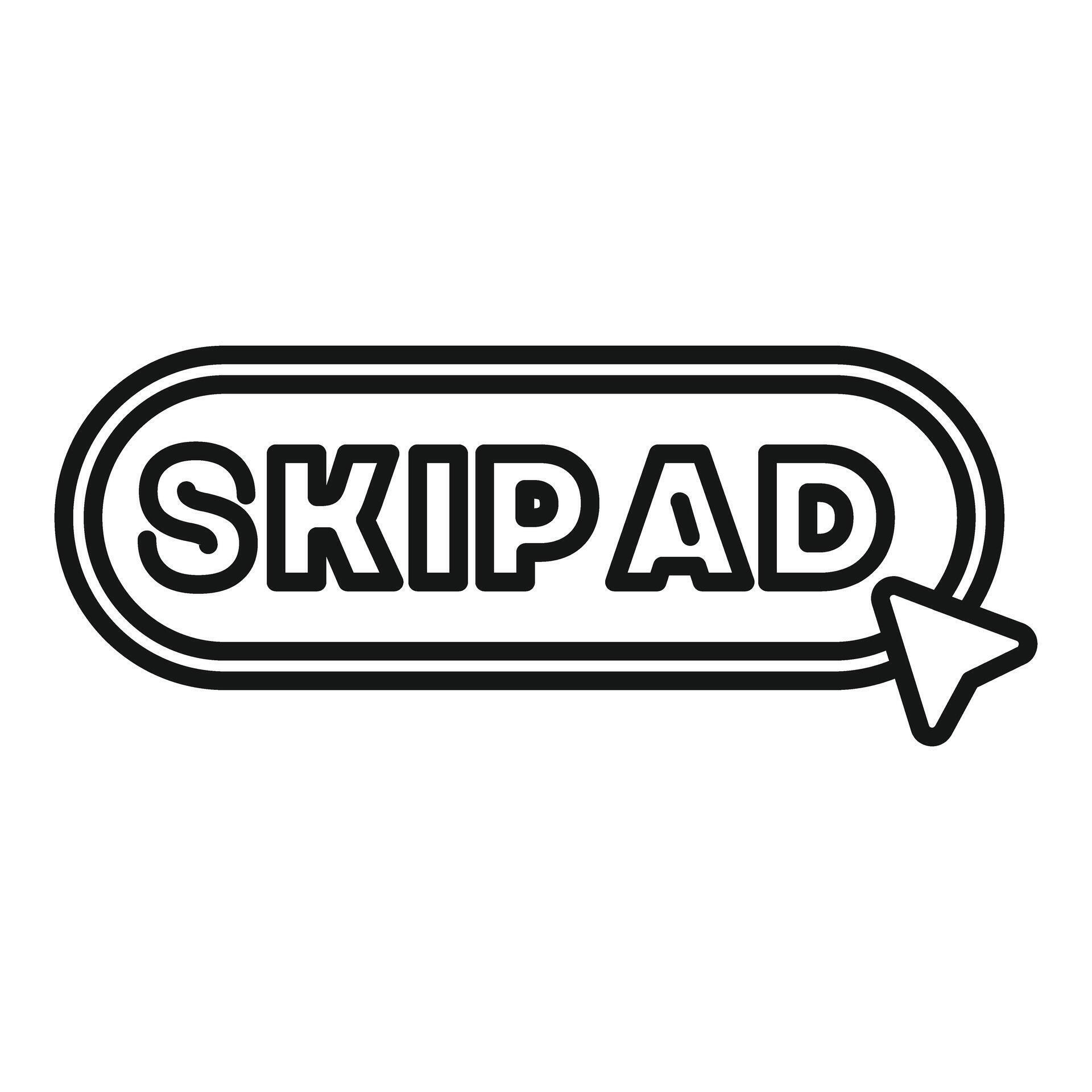 Skip ad button with mouse cursor clicking on it 52439154 Vector Art at Vecteezy