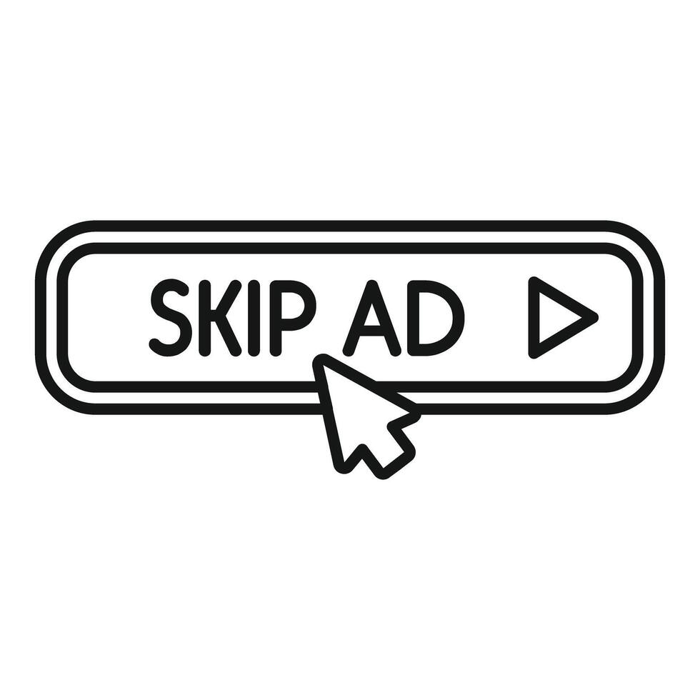 Cursor clicking skip ad button, online advertisement control 52439156 Vector Art at Vecteezy