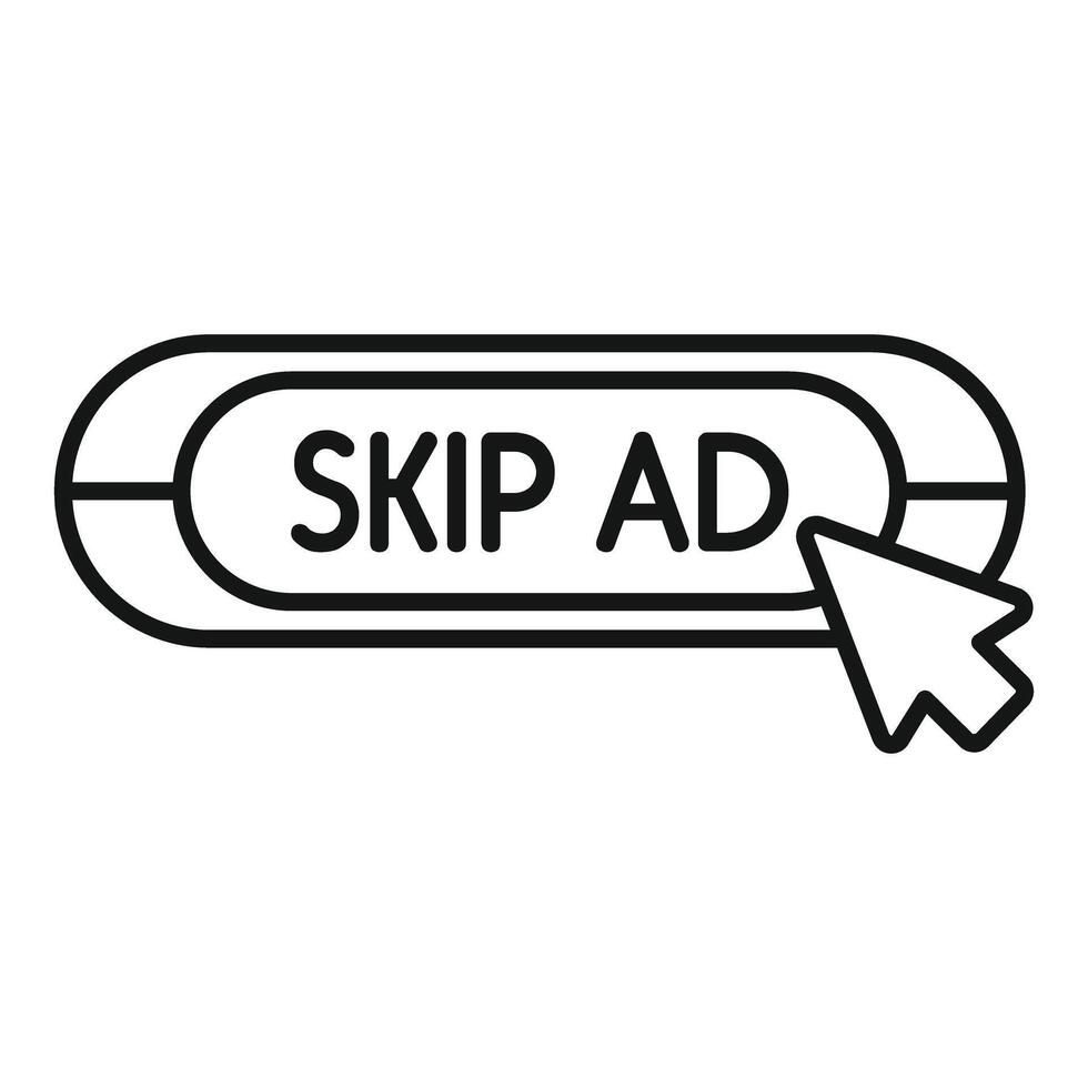 Cursor clicking skip ad button, online advertisement control 52439162 Vector Art at Vecteezy