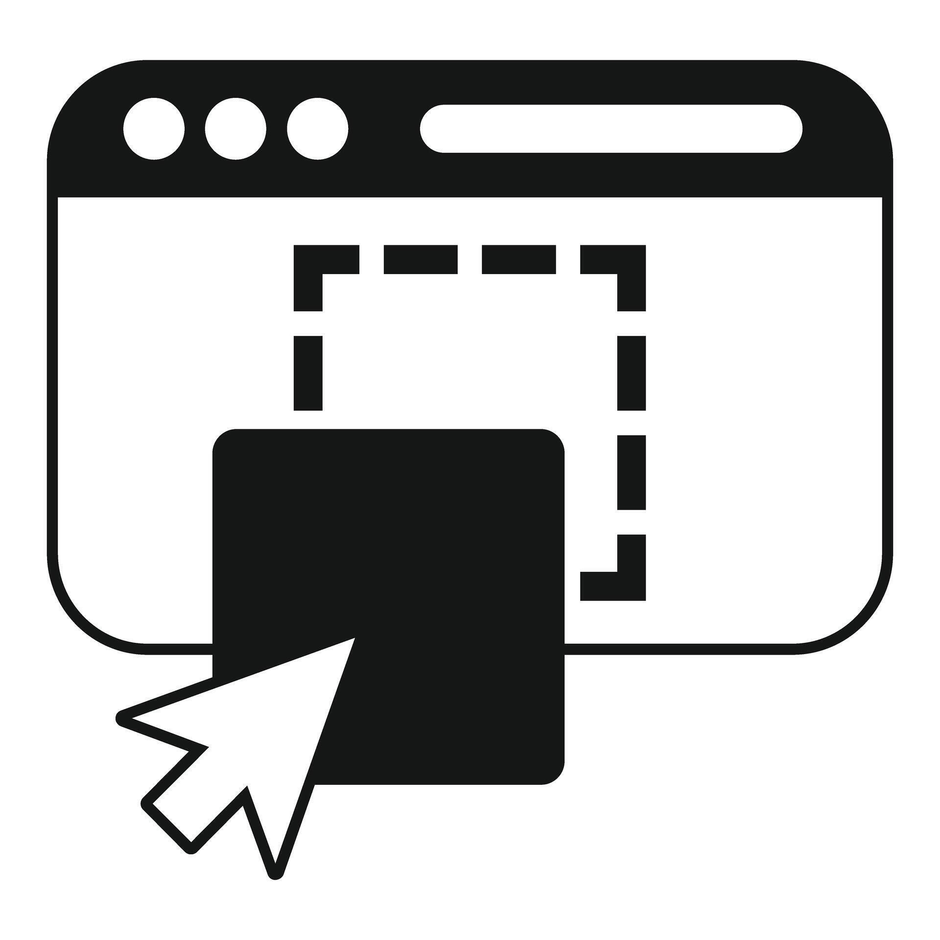 Webpage with resizing tool and mouse cursor, dragging and dropping element 52439203 Vector Art ...