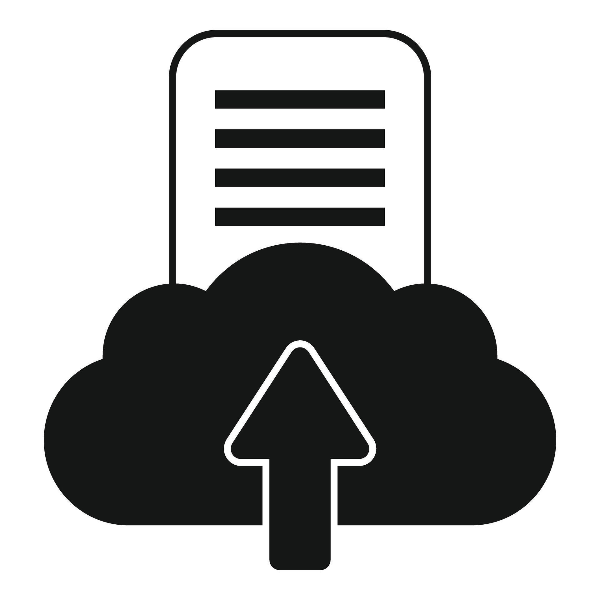 Uploading document to cloud storage icon shows data transfer and backup 52439208 Vector Art at ...