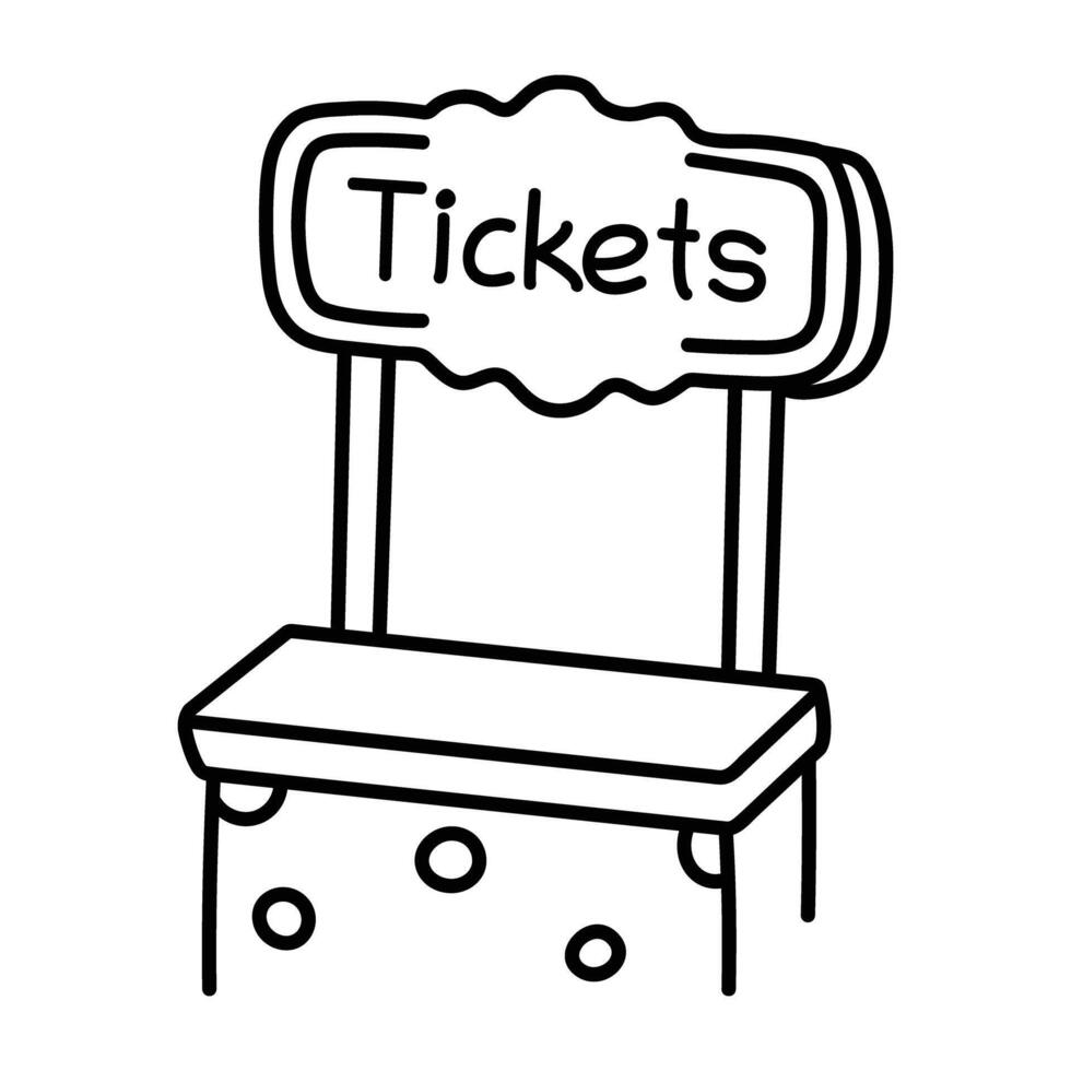 A hand drawn icon of ticket booth 52443177 Vector Art at Vecteezy