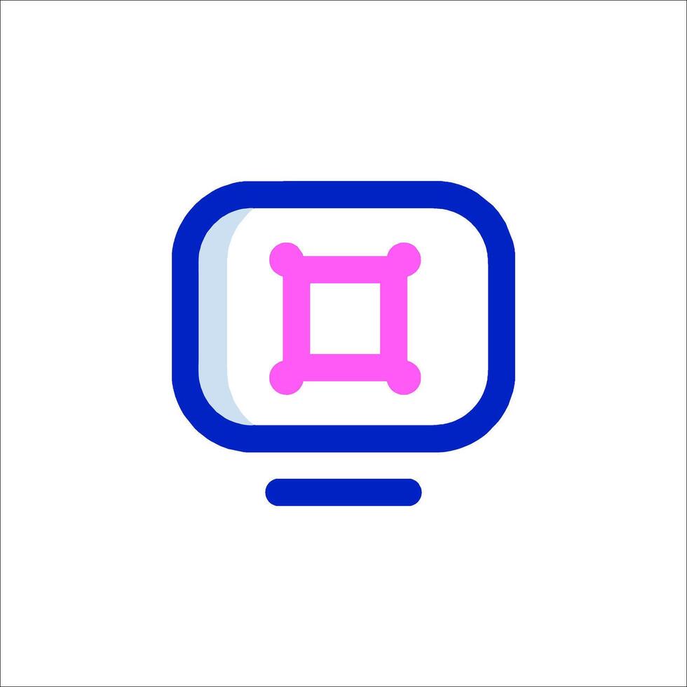 A computer monitor with a square shape on it 52450318 Vector Art at ...