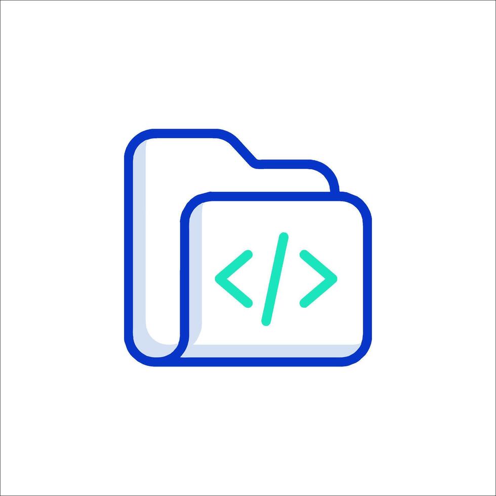 A folder icon with a code symbol 52454977 Vector Art at Vecteezy