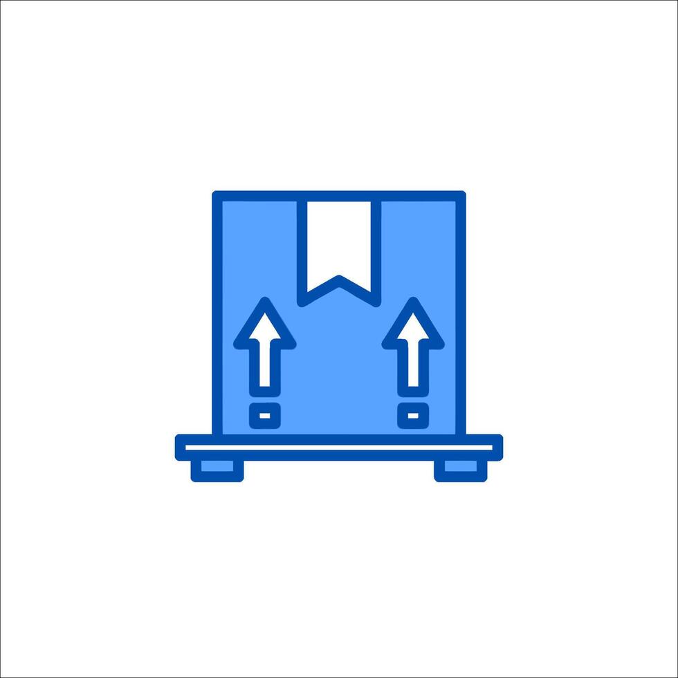 A blue line icon of a box with arrows 52457800 Vector Art at Vecteezy