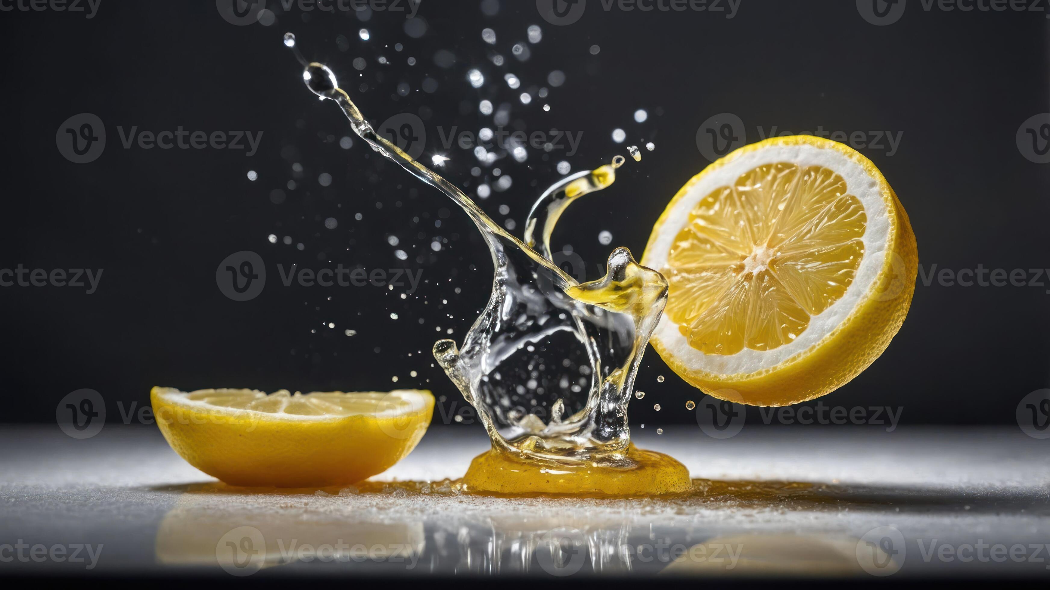 A splash of water with lemon slices, highlighting freshness and zest. 52478688 Stock Photo at ...
