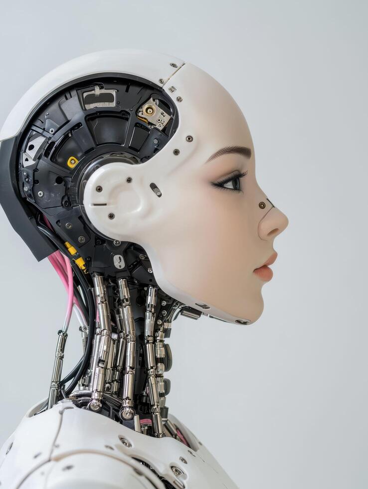 Futuristic robot head with mechanical components 52487051 Stock Photo ...