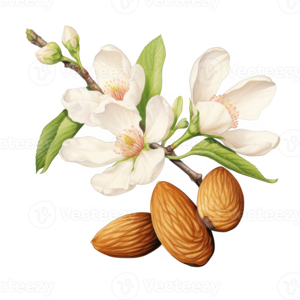 Delicate Almond Blossoms and Ripe Almonds on a Branch 52512524 PNG Delicate Almond Blossoms and Ripe Almonds on a Branch 52512524 PNG