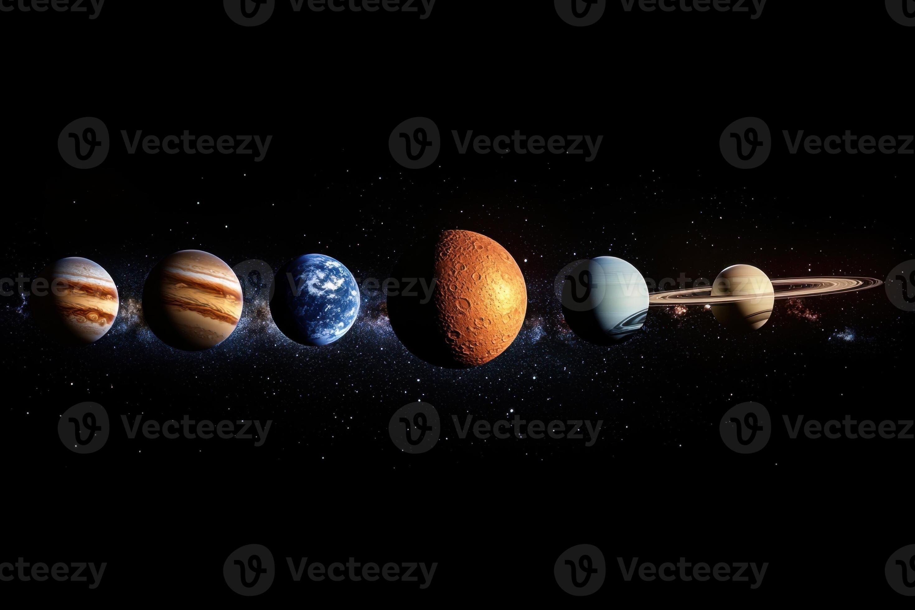 Planets of the Solar System lined up in space. 52521021 Stock Photo at Vecteezy