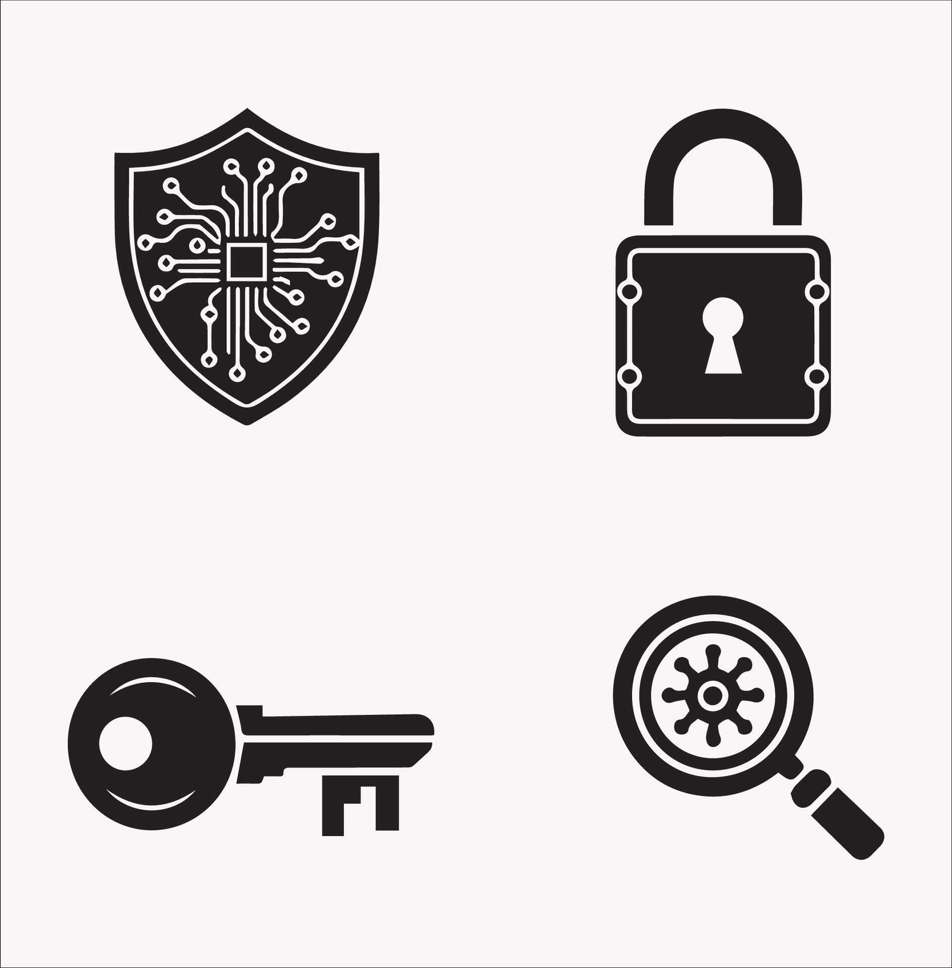 Cyber and Computer Security Icons for Technology Themes 52526587 Vector ...