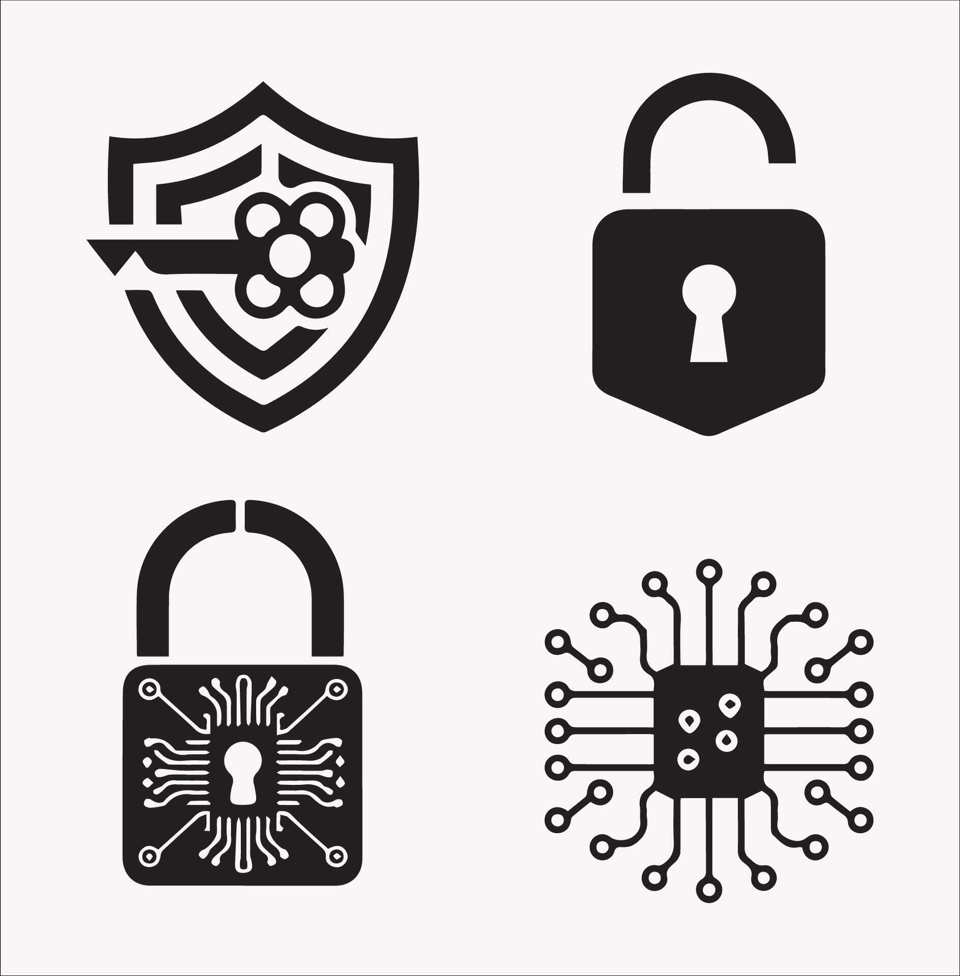 Modern Cyber Security and Computer Security Icons for Designers ...