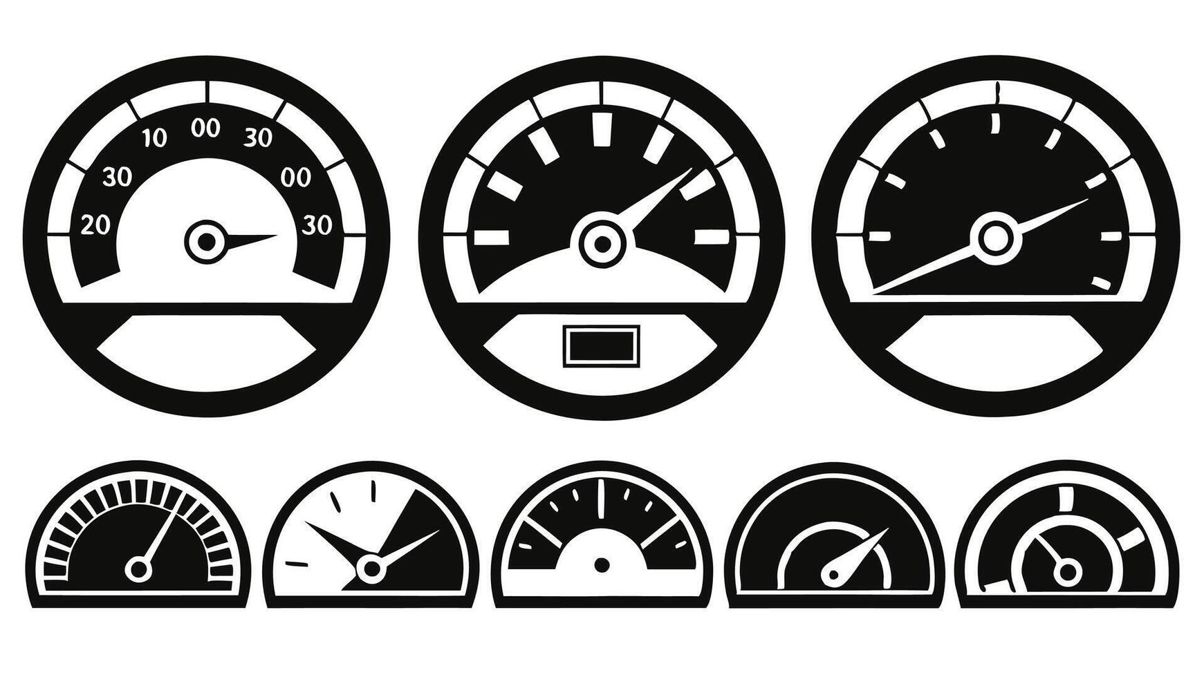 Speedometer icons collection. speedometer, measuring, meter, pressure, speed, optimization ...