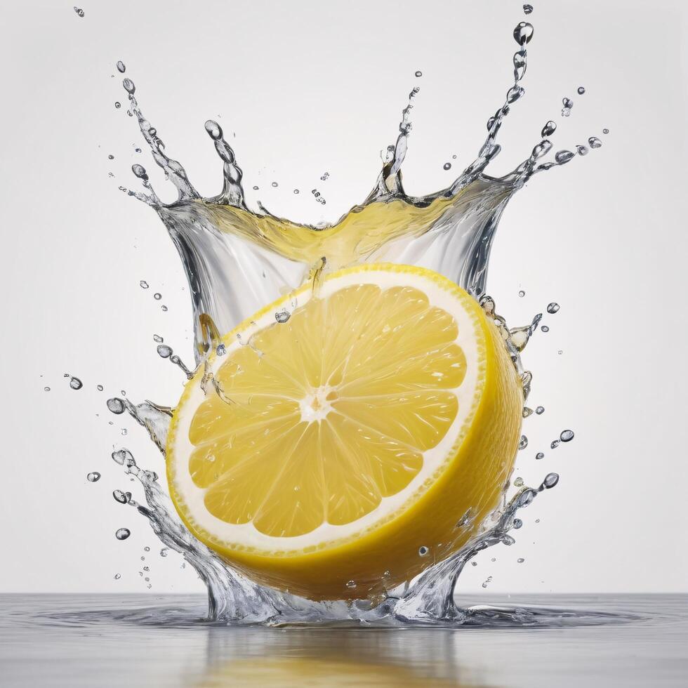 Lemon Slice Splashing into Water 52536378 Stock Photo at Vecteezy