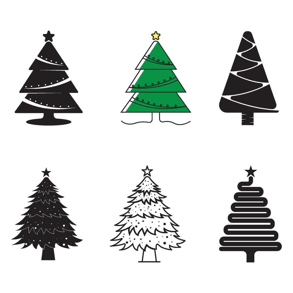 Christmas tree icons set 52539812 Vector Art at Vecteezy