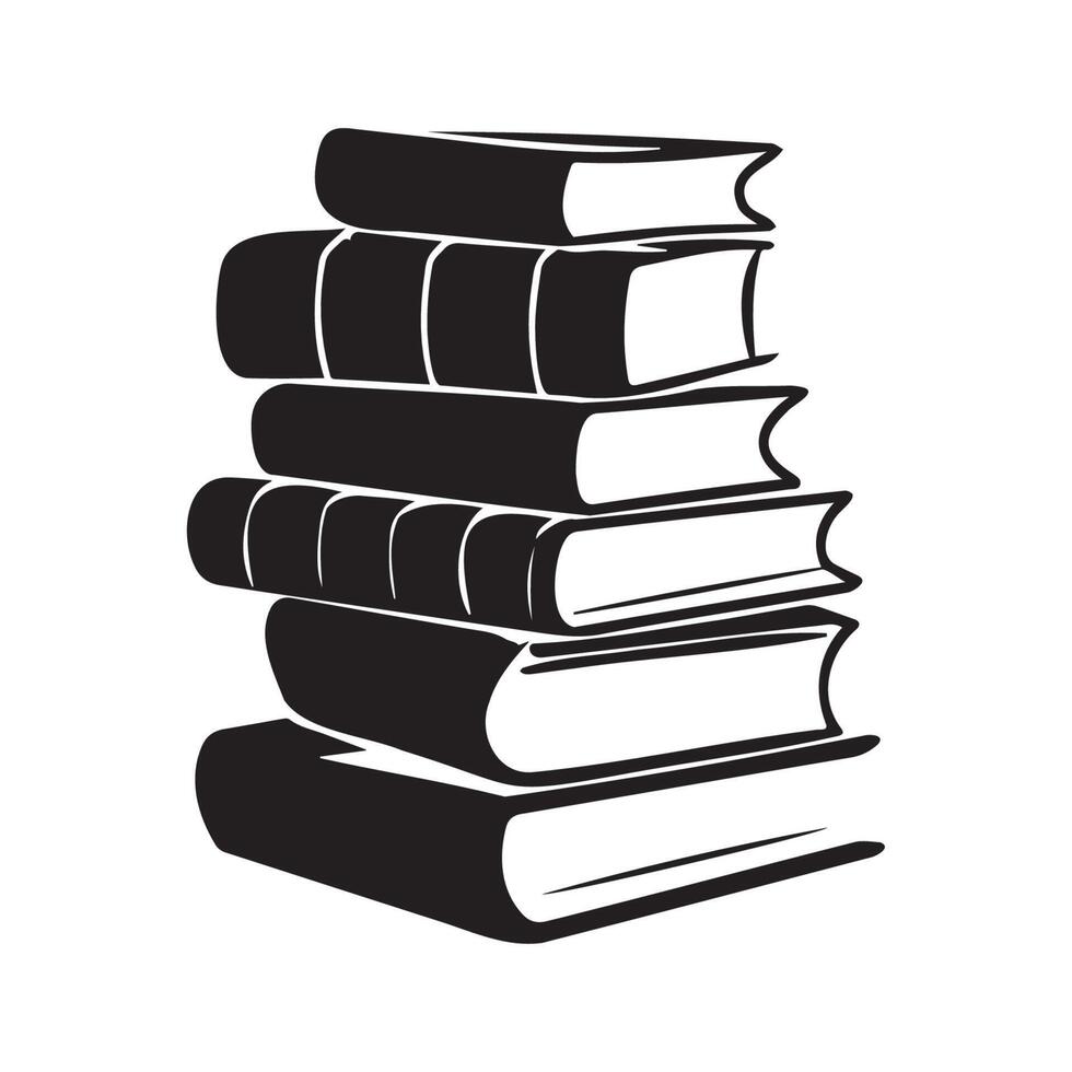 Books Clip Art Black And White Free Vectors | Open Thick Book