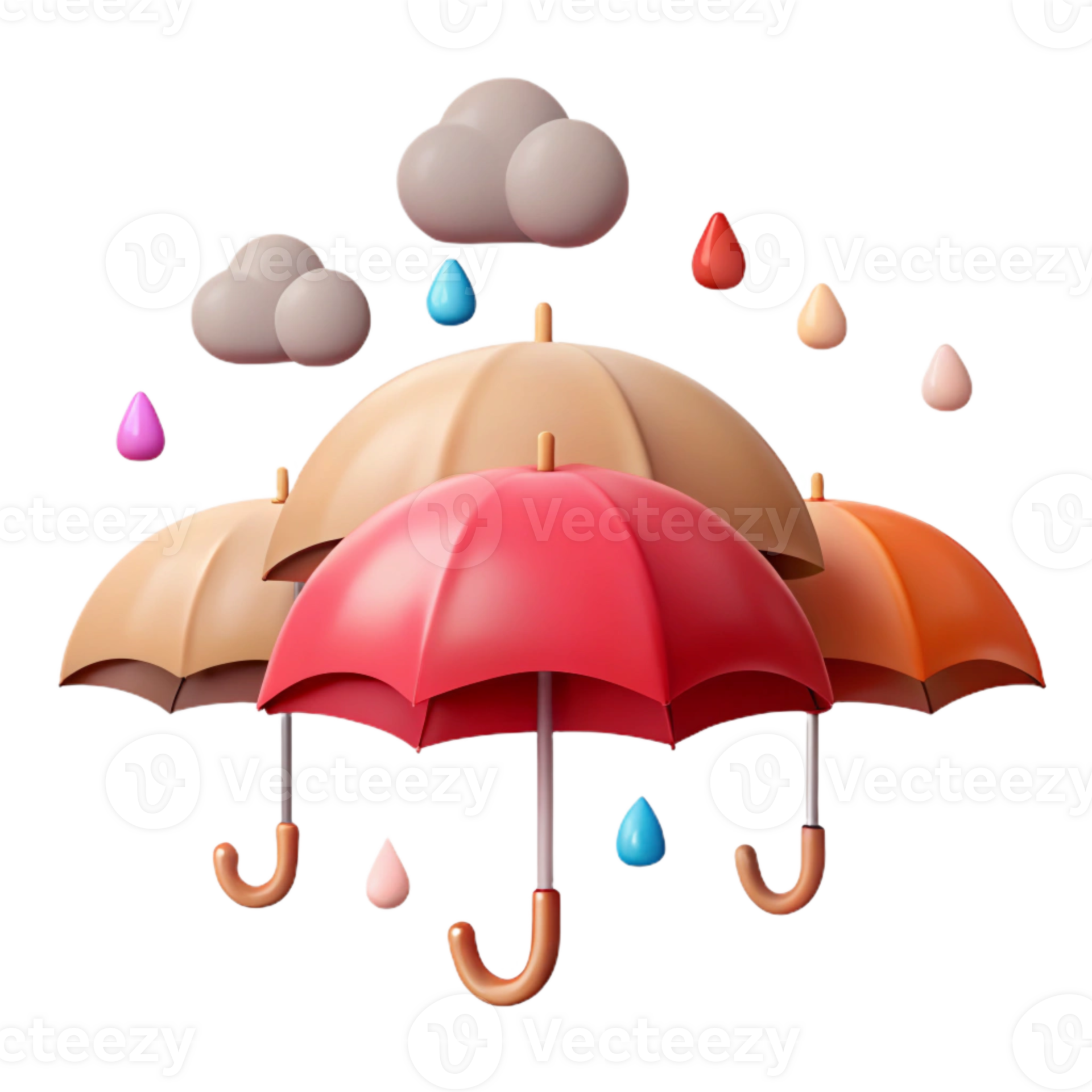 Colorful Umbrellas Protecting From Raindrops 52553754 PNG Colorful Umbrellas Protecting From Raindrops 52553754 PNG