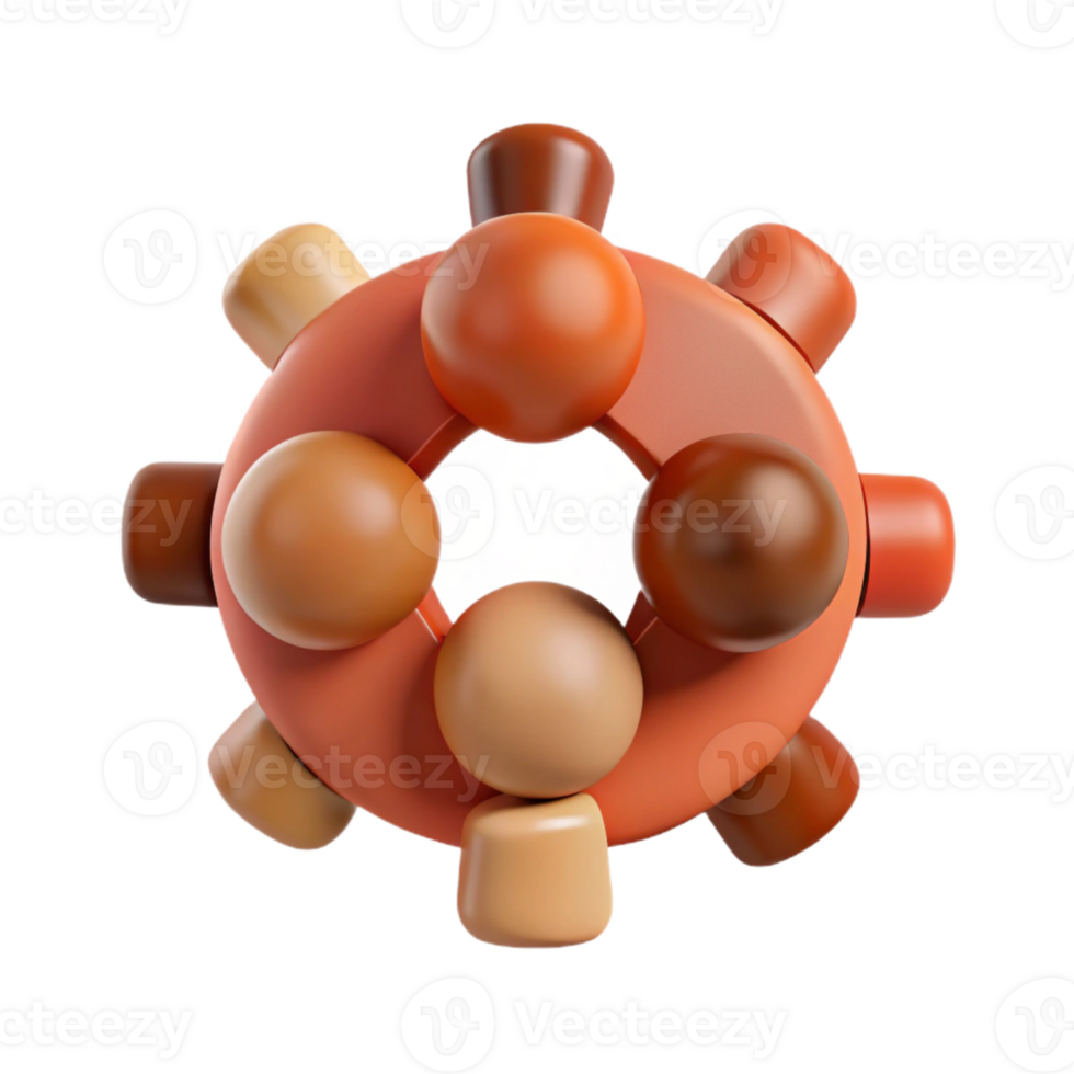 Abstract 3d Geometric Shape With Circular Design And Multiple Colors