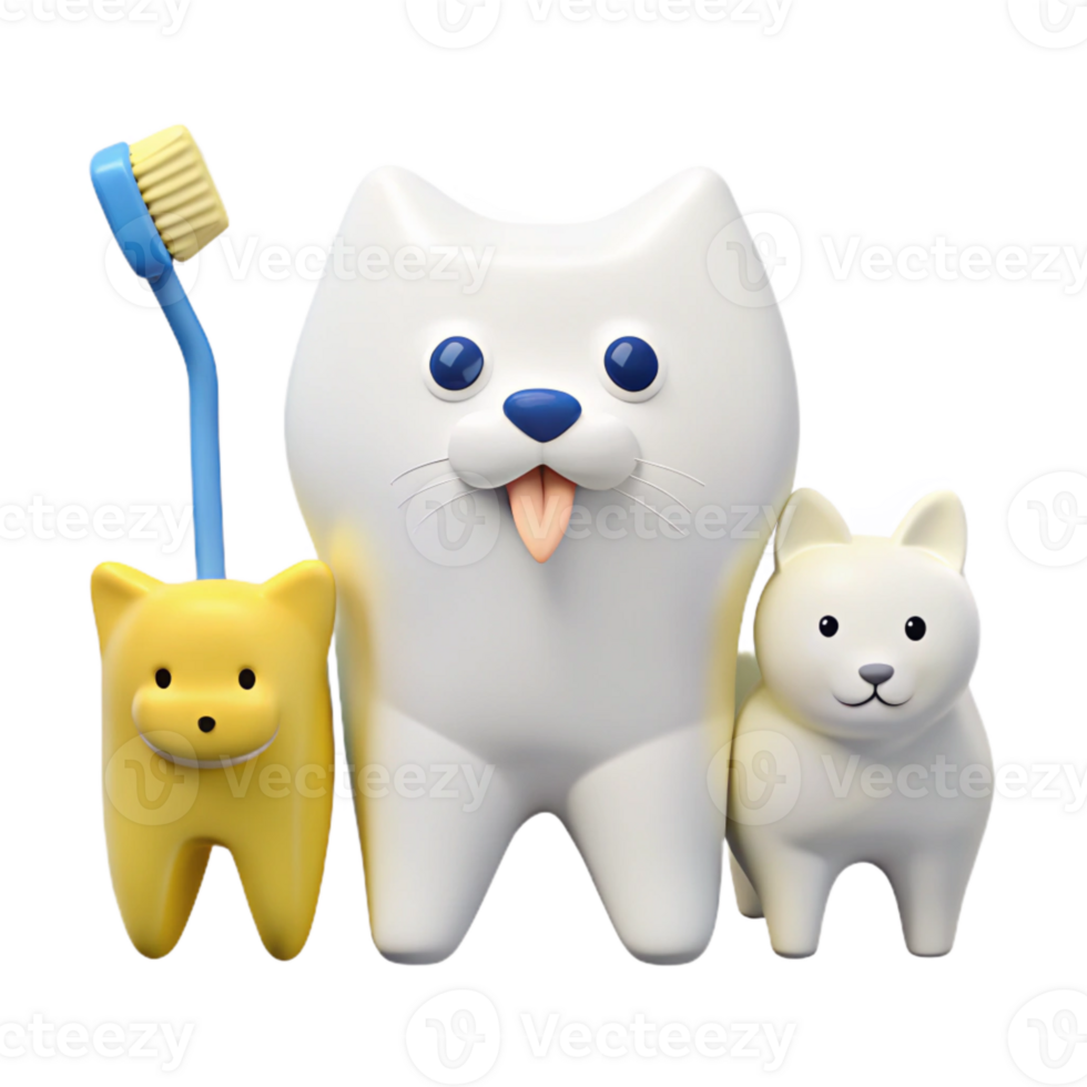 Cute Cartoon Tooth Characters With A Toothbrush 52560376 Png