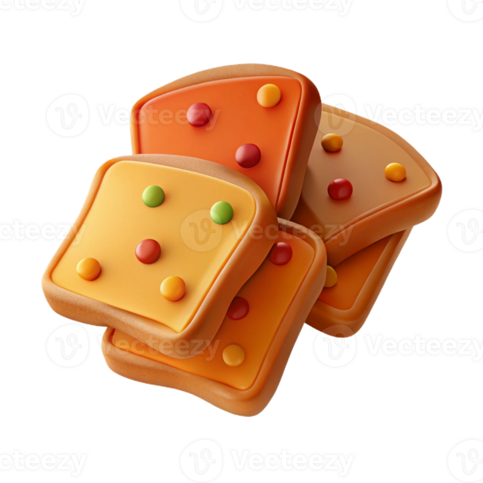 Colorful Sprinkled Cookies - 3D Rendering 52560669 PNG