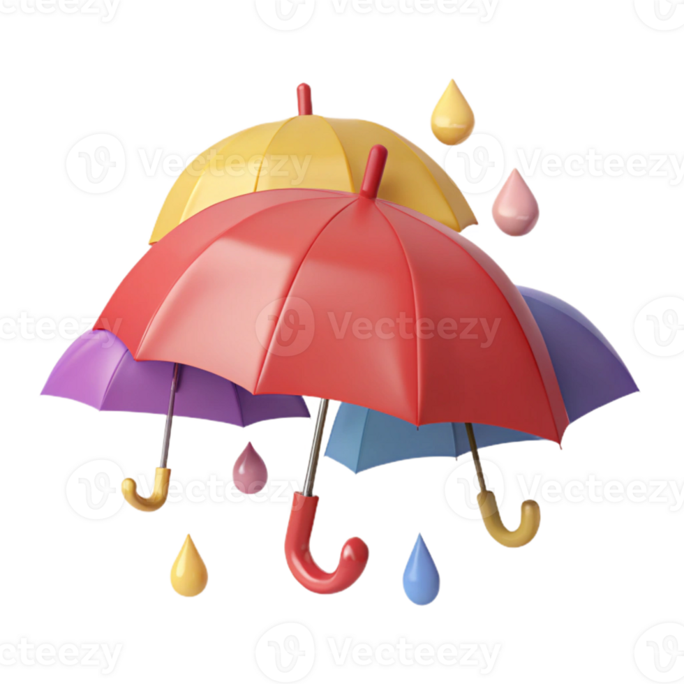 Colorful Umbrellas and Raindrops 52560683 PNG Colorful Umbrellas and Raindrops 52560683 PNG
