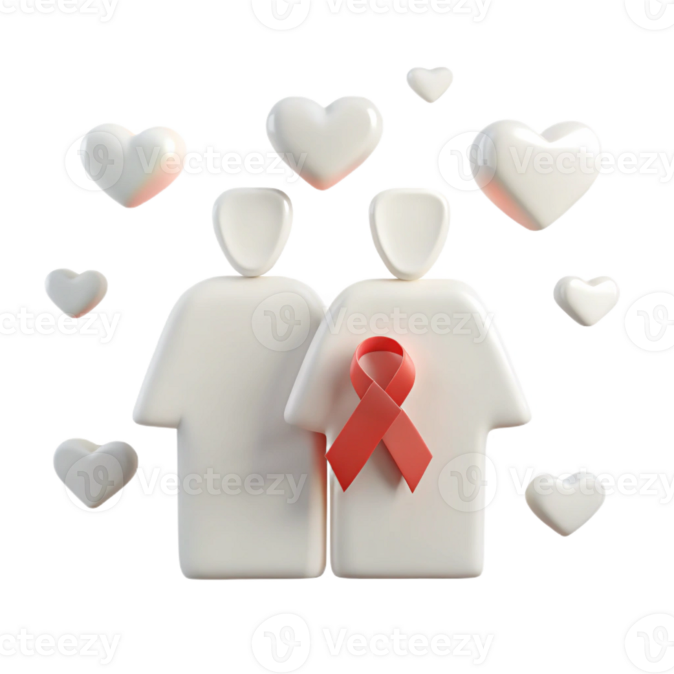 Love And Support Couple With Awareness Ribbon 52560795 Png