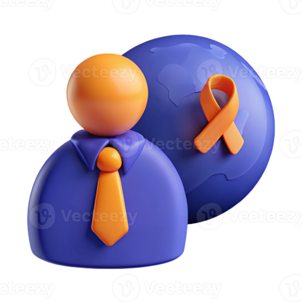 Global Business Professional With Awareness Ribbon 52562888 Png